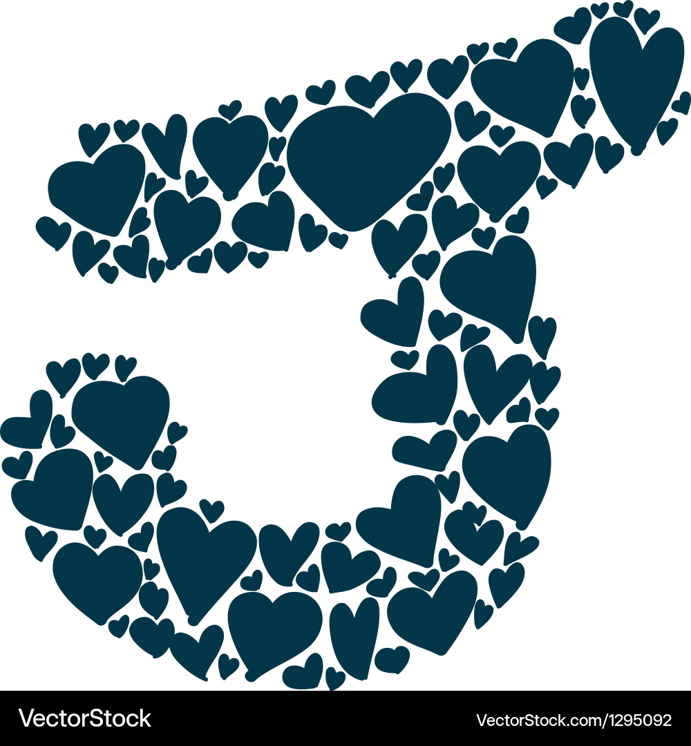 Hand-drawn heart-shaped colorful alphabet Vector Image