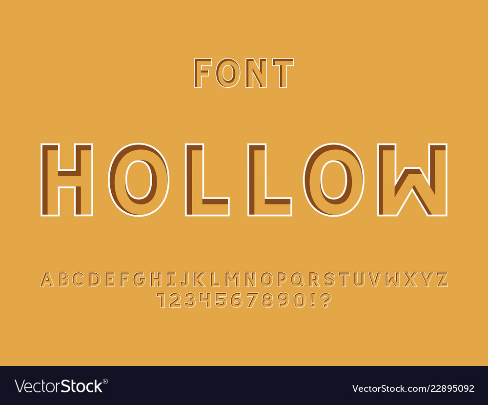 Hollow Font Alphabet Royalty Free Vector Image