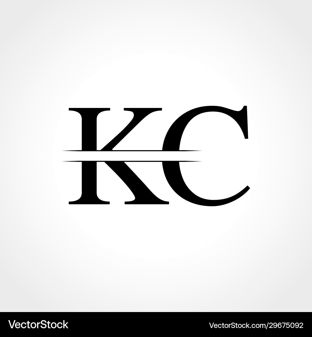 Initial kc letter logo design abstract letter kc Vector Image