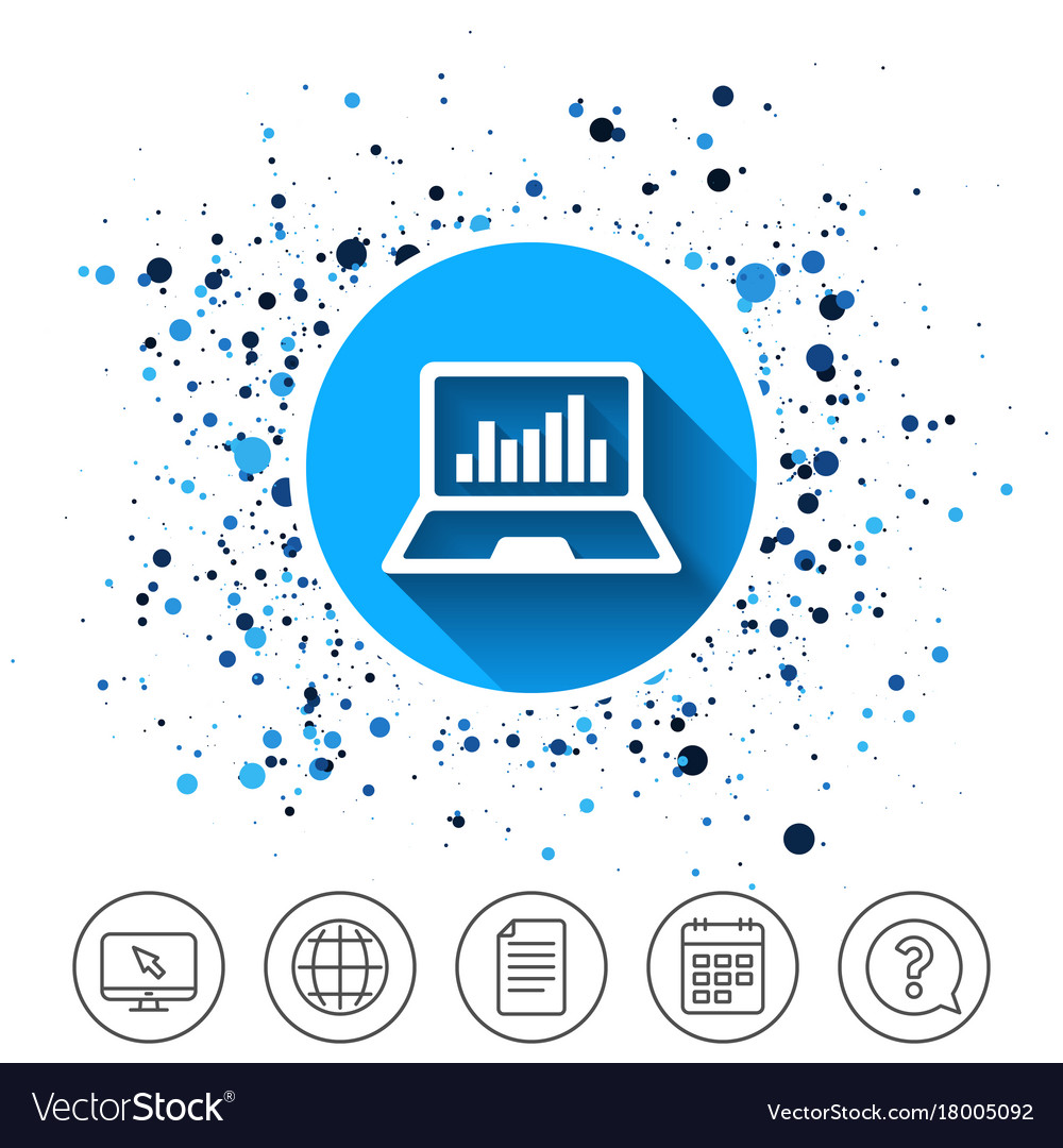 Laptop sign icon notebook pc with graph symbol Vector Image