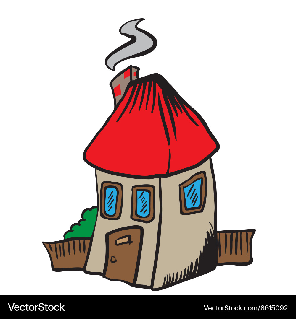 Little house isolated on white Royalty Free Vector Image