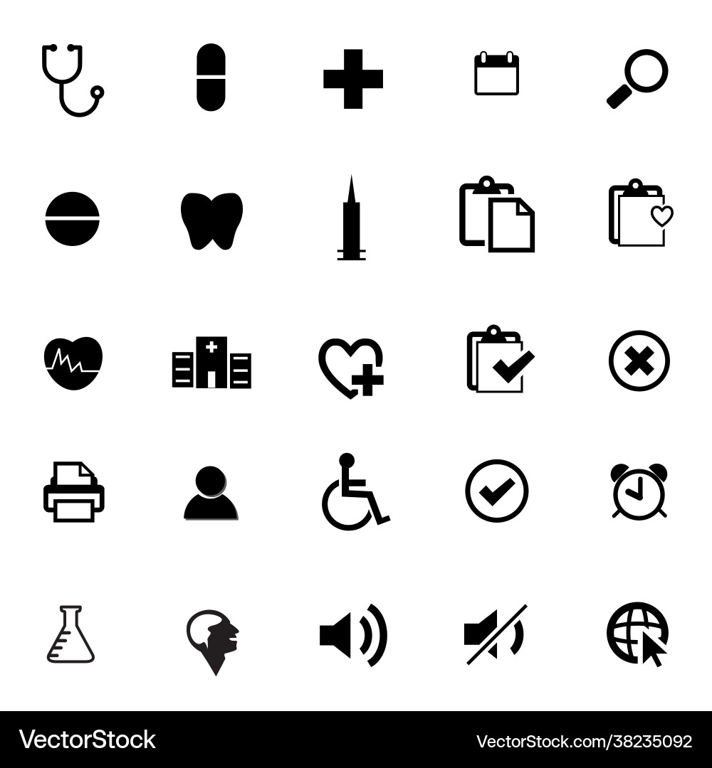 Set medical icon on white background Royalty Free Vector
