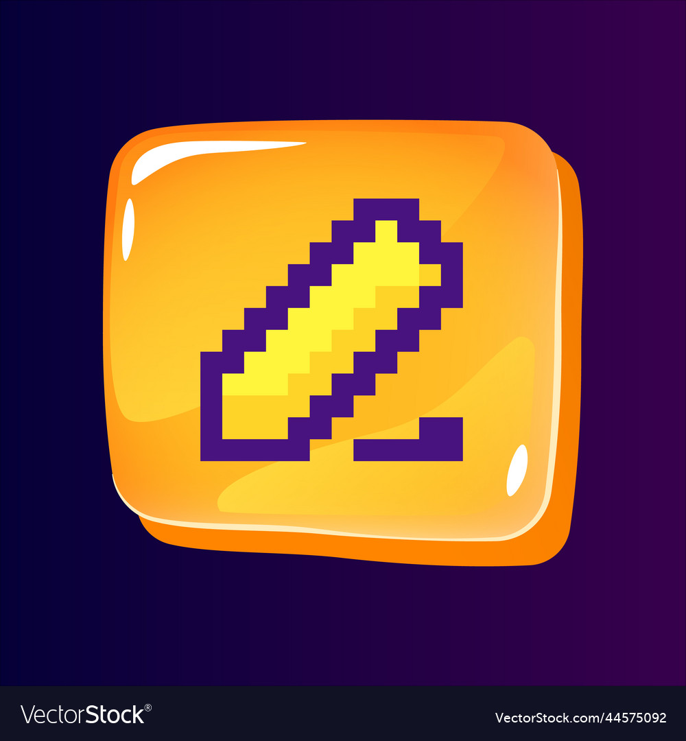 Text correction glossy ui button with pixelated Vector Image