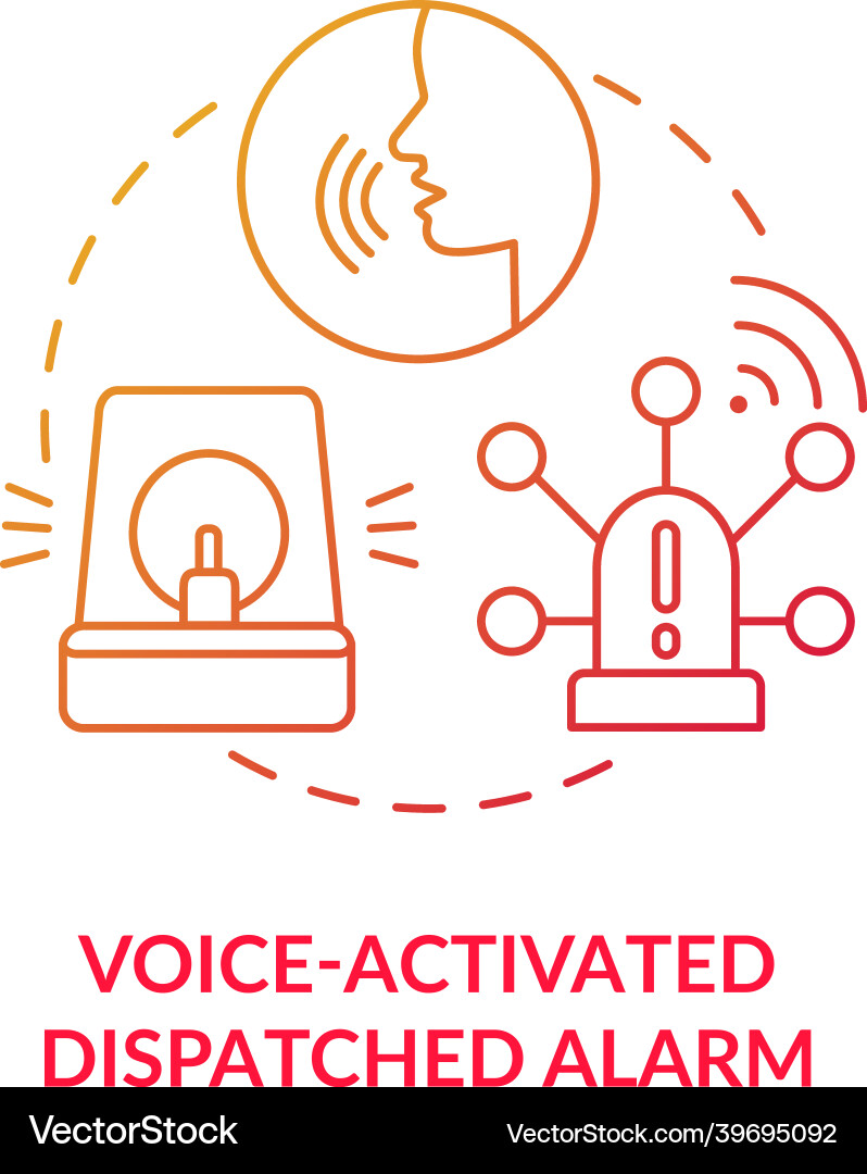 Voice activated dispatched alarm blue gradient Vector Image