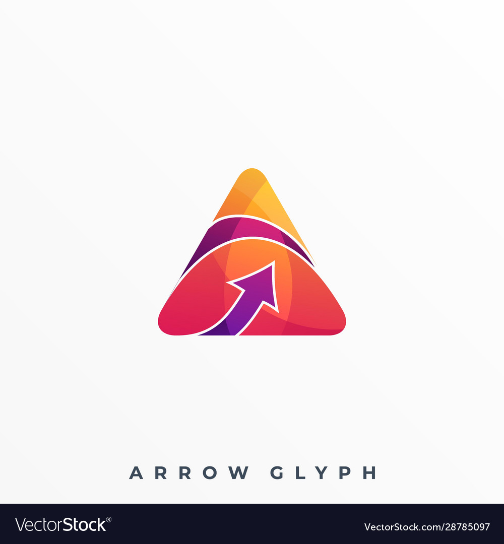 Arrow Glyph Template Royalty Free Vector Image