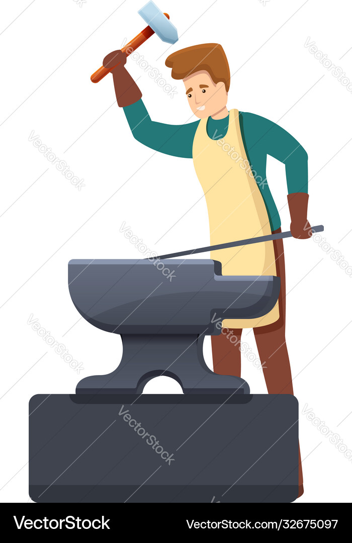 Blacksmith character icon cartoon style Royalty Free Vector