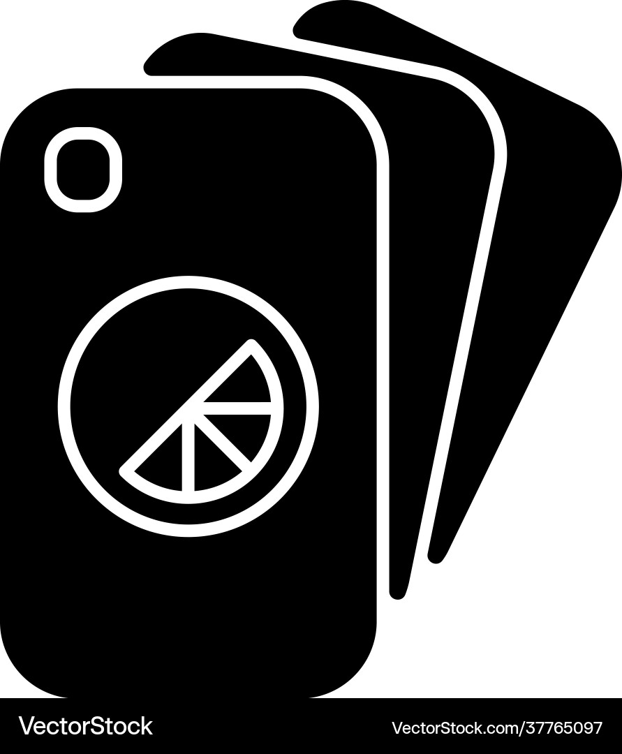 Branded phone case black glyph icon Royalty Free Vector