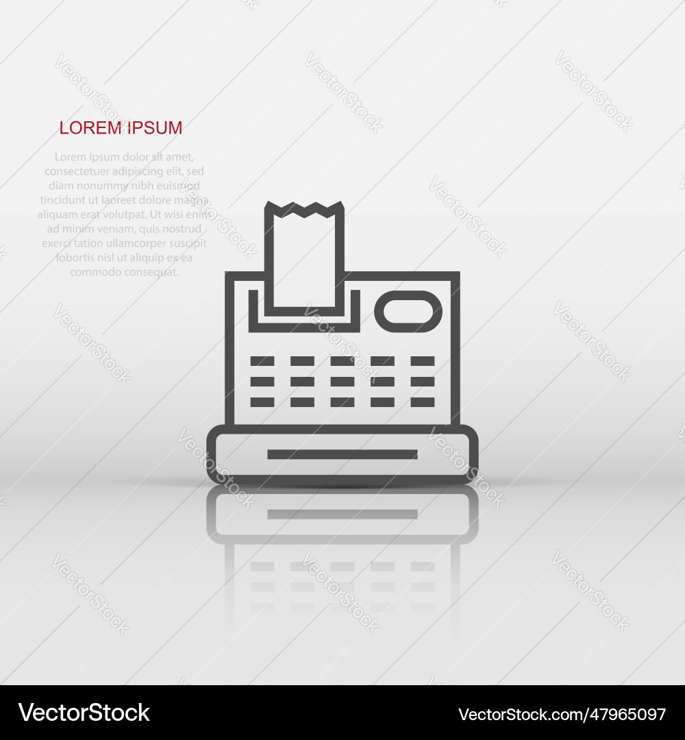 Cash register icon in flat style check machine Vector Image