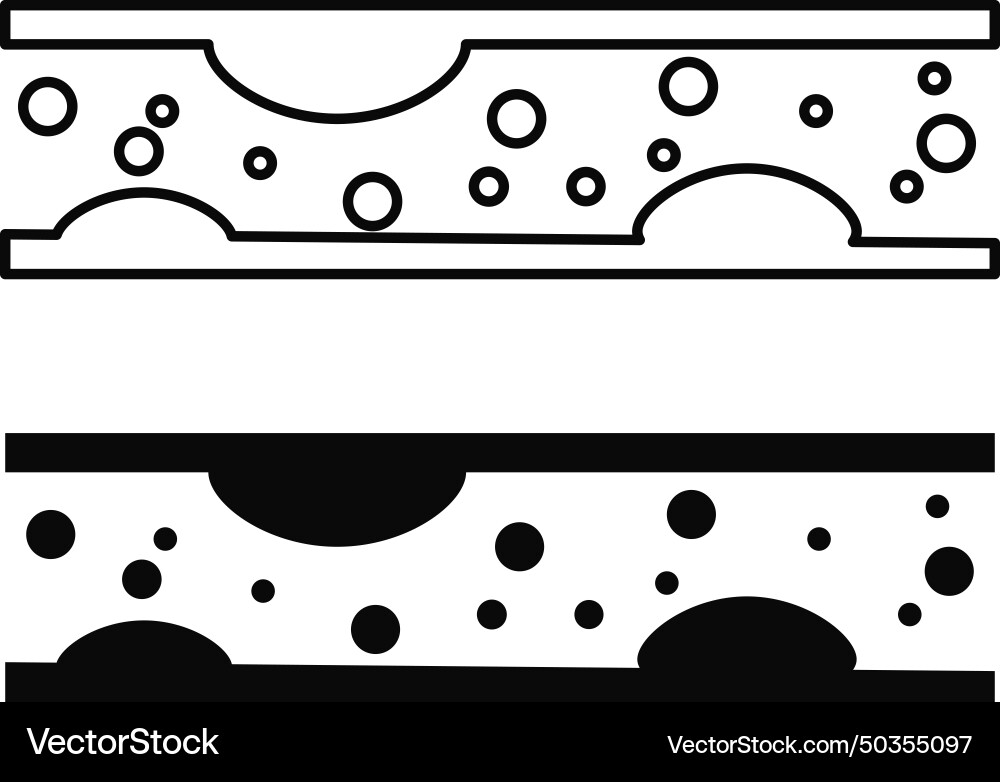 Clogged artery icon cholesterol blocked Royalty Free Vector