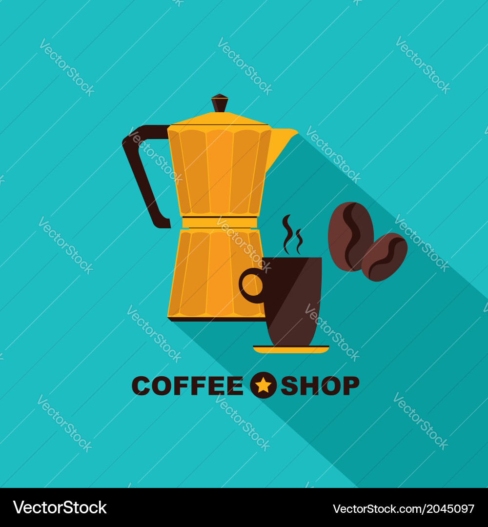 Coffee icon menu Flat design for menu coffee shop Vector Image