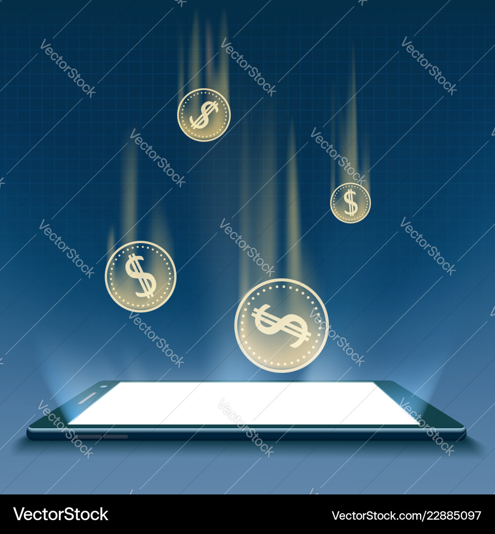 Coins with a dollar sign Royalty Free Vector Image