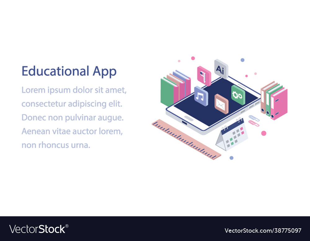E- educational apps Royalty Free Vector Image - VectorStock