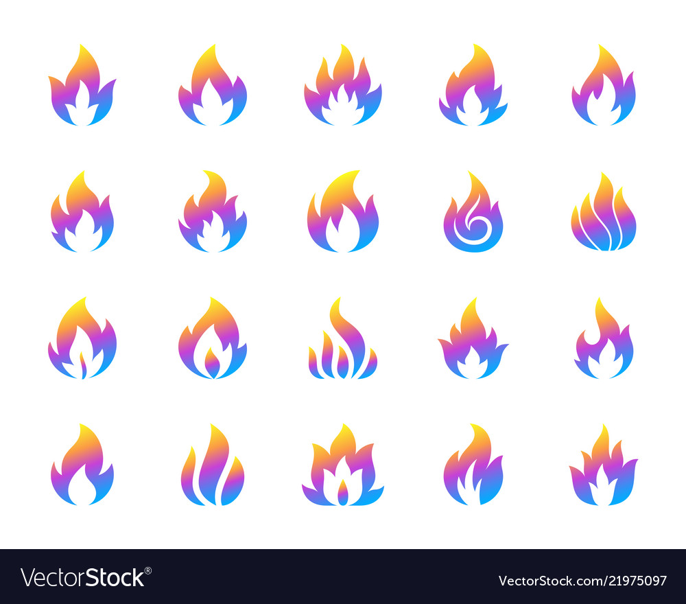 Gas fire simple gradient icons set Royalty Free Vector Image Gas fire simple gradient icons set Royalty Free Vector Image