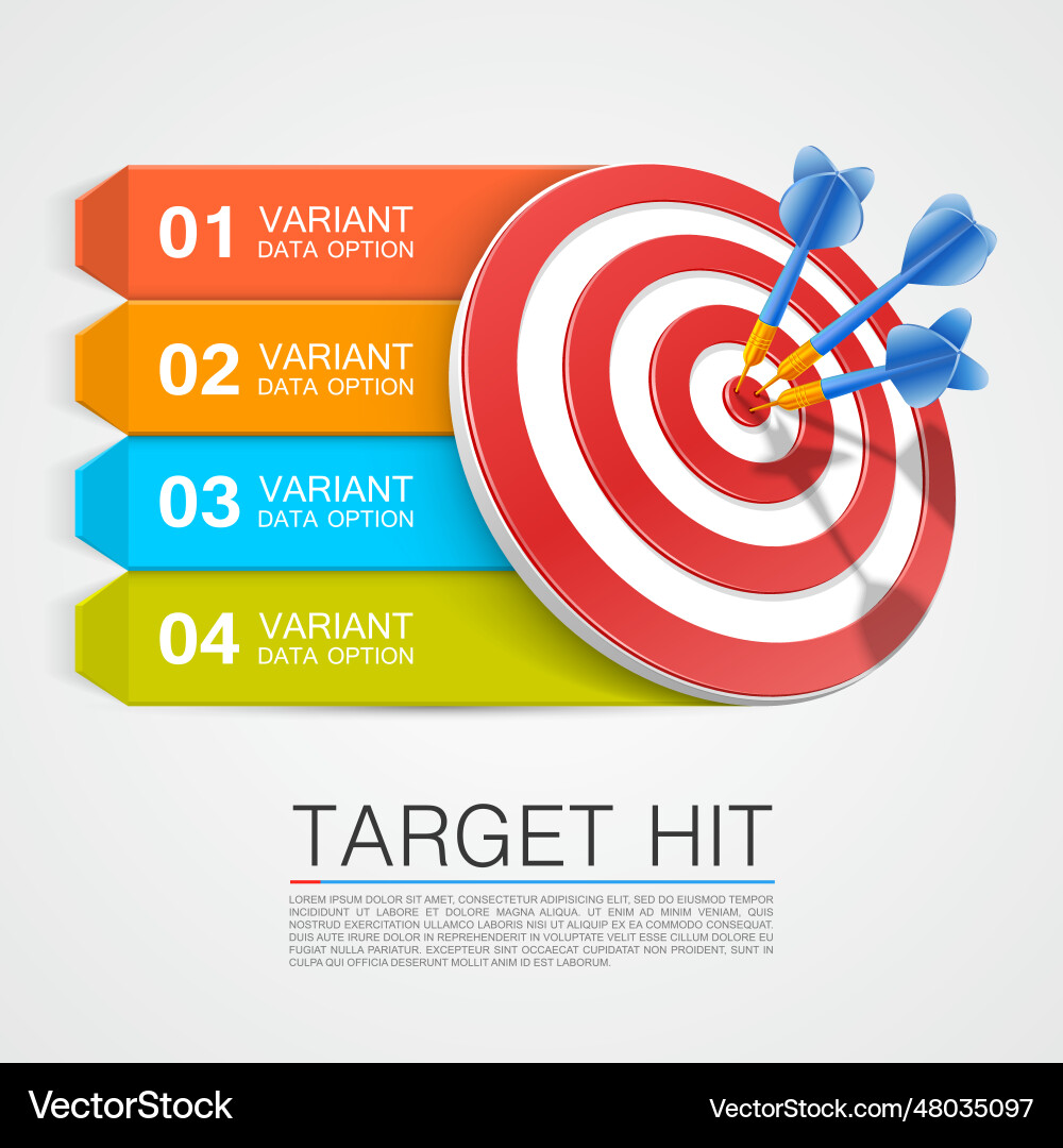Graphic information target with darts Royalty Free Vector