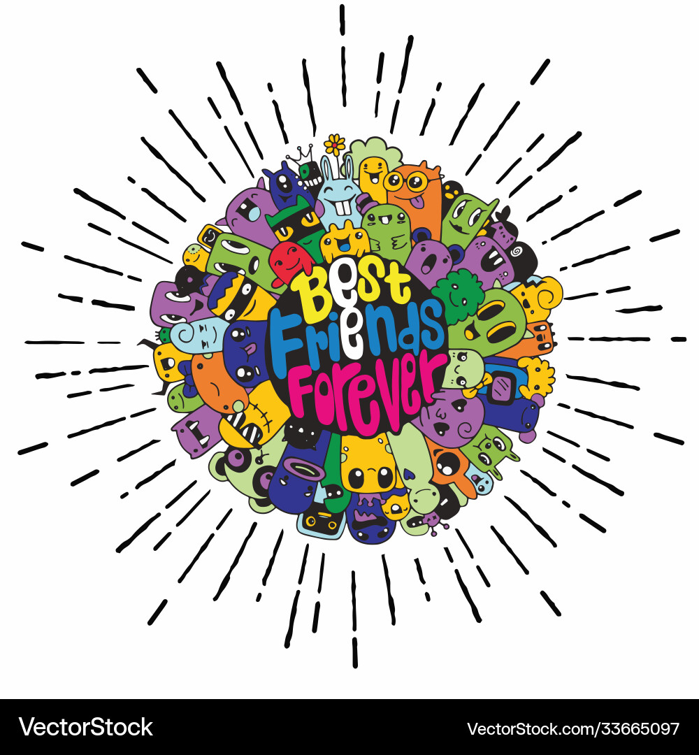 Hipster hand drawn crazy doodle monster Royalty Free Vector