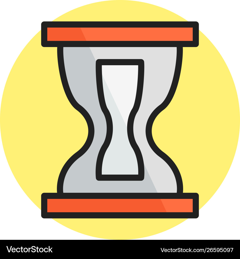 Hourglass line filled icon Royalty Free Vector Image