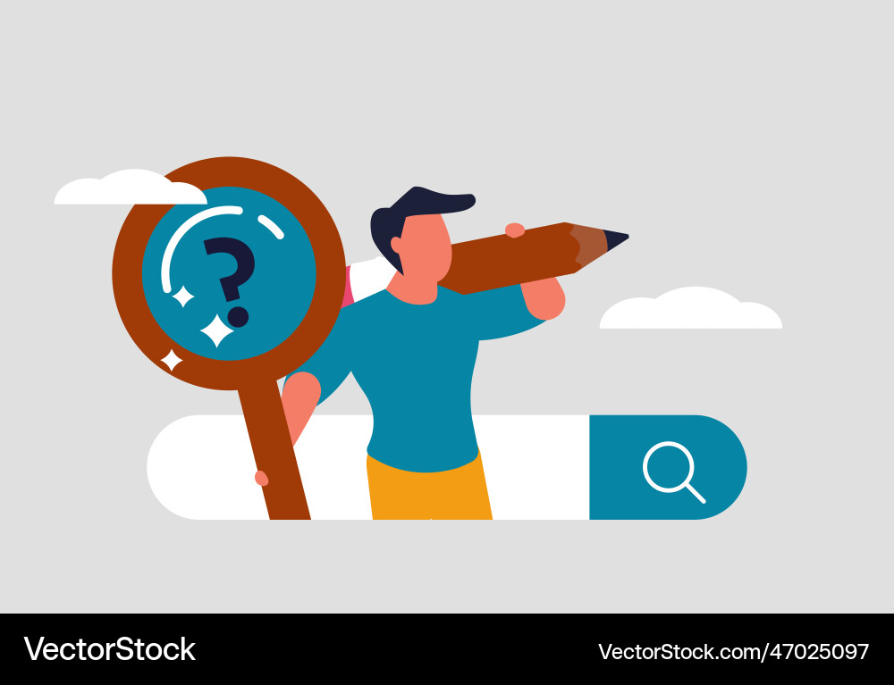 Internet search and research search engine search Vector Image