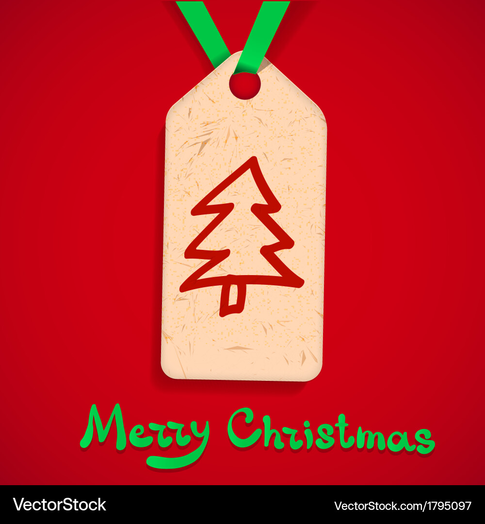 Paper label on ribbon Royalty Free Vector Image