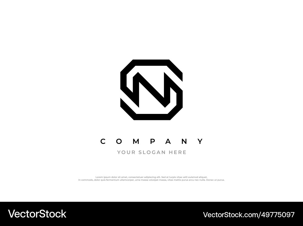 Simple letter sn logo or ns design Royalty Free Vector Image