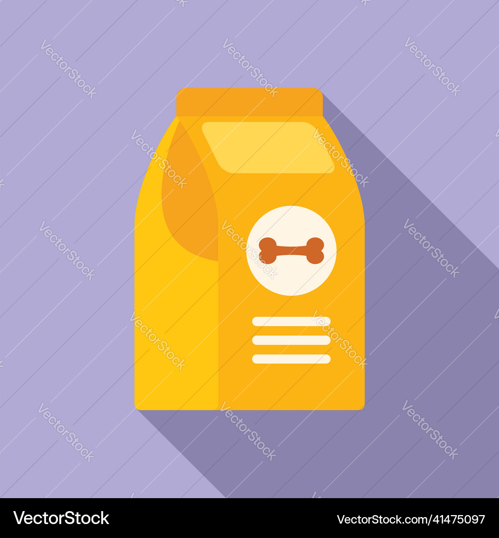 Snack bone pack icon flat dog food Royalty Free Vector Image