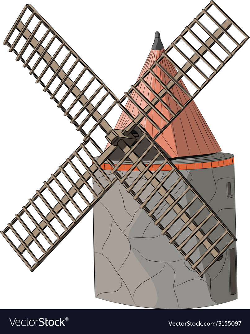 Windmill a Royalty Free Vector Image - VectorStock