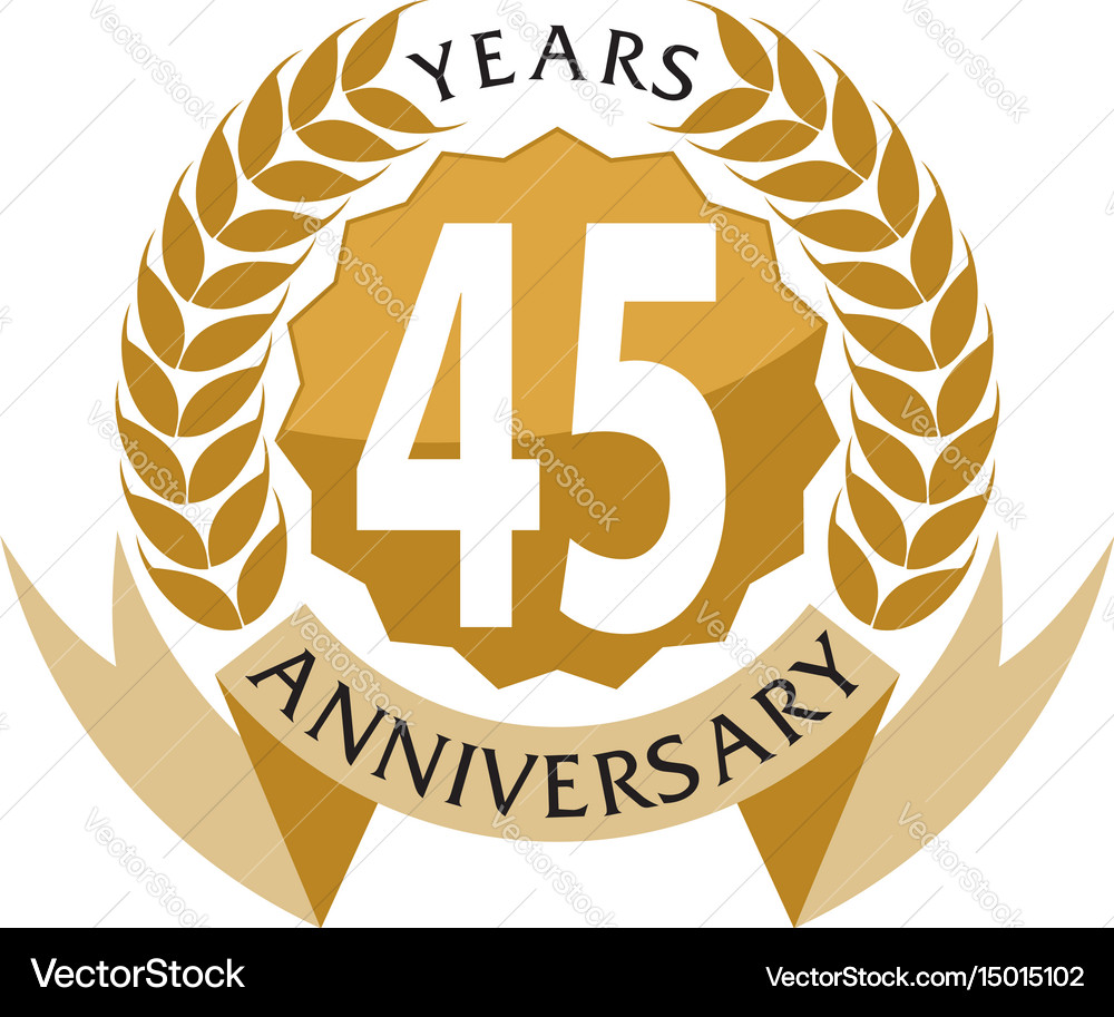 45 years ribbon anniversary Royalty Free Vector Image