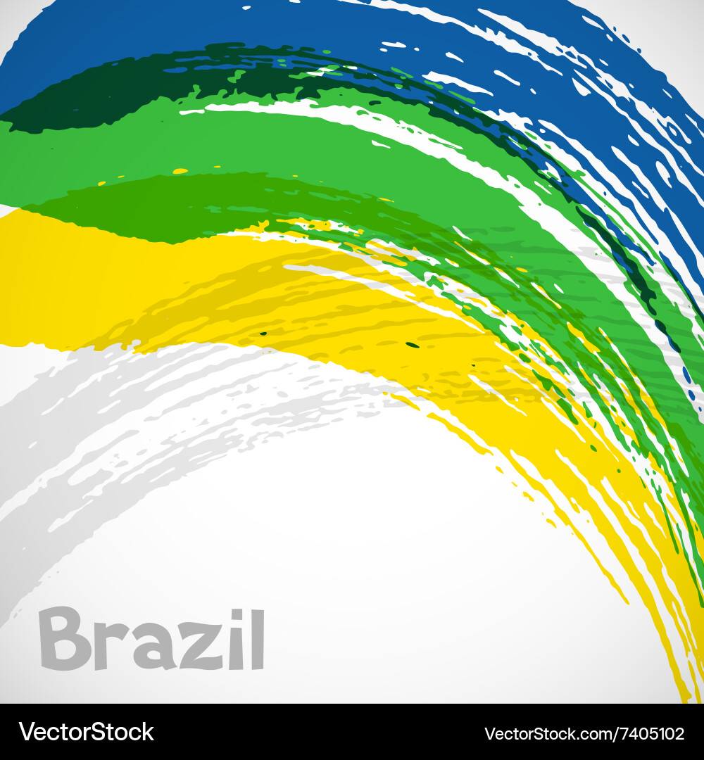 Brazil abstract background with grunge paint Vector Image