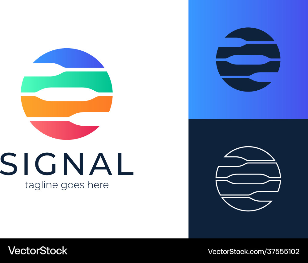 Circle single logo circle signal for logo design Vector Image