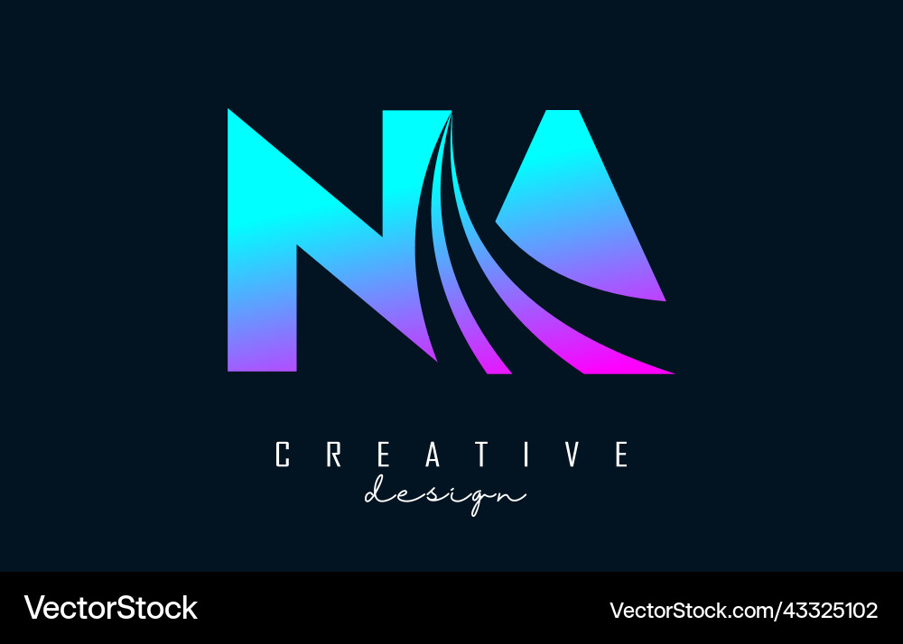 Creative colorful letters na n a logo Royalty Free Vector