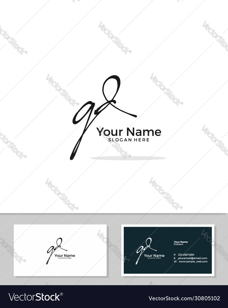 G d gd initial logo signature handwriting Vector Image