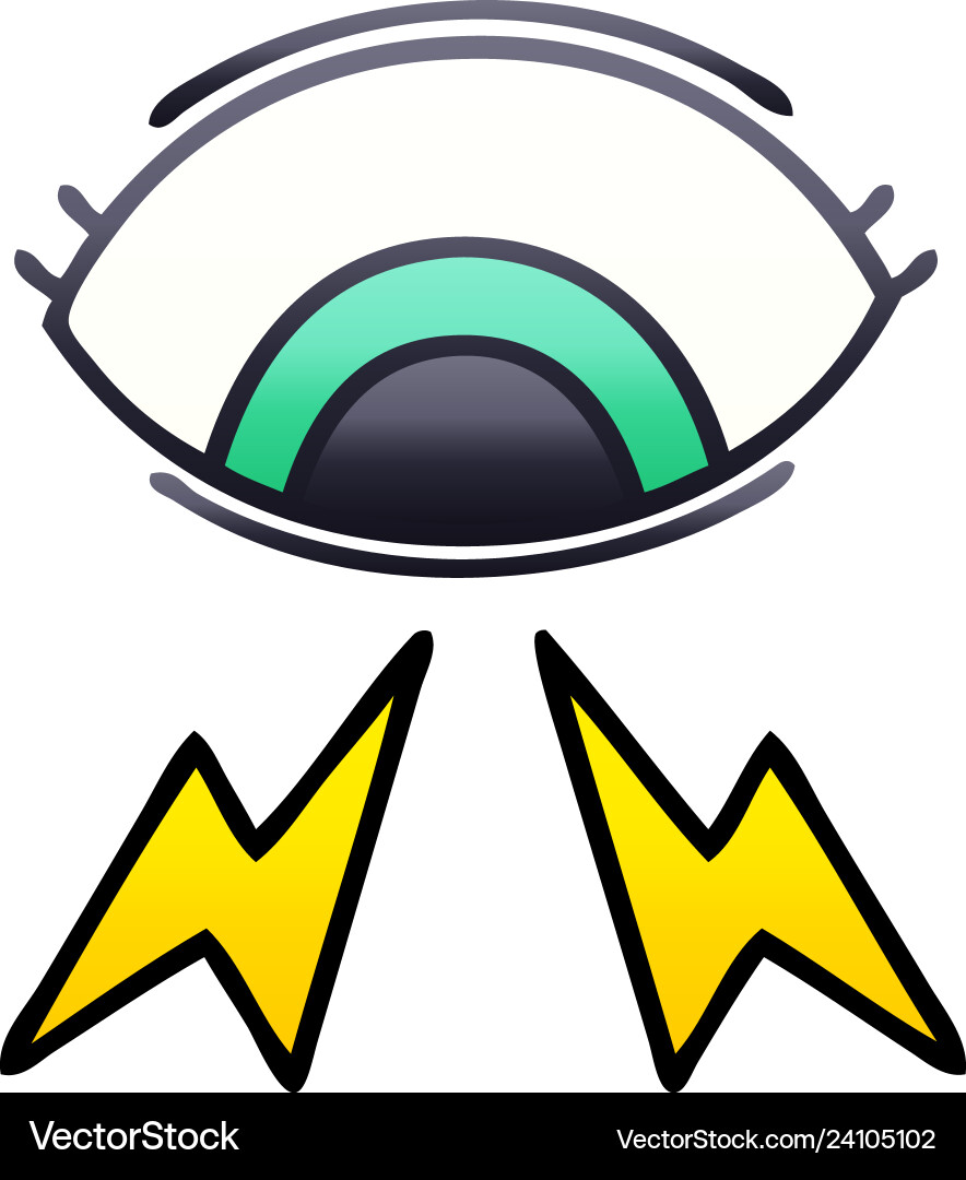 Gradient shaded cartoon mystic eye Royalty Free Vector Image