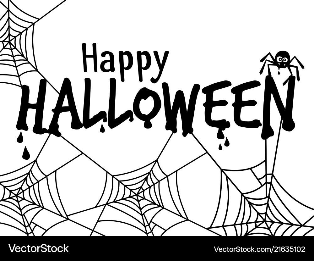Halloween text banner with spider Royalty Free Vector Image