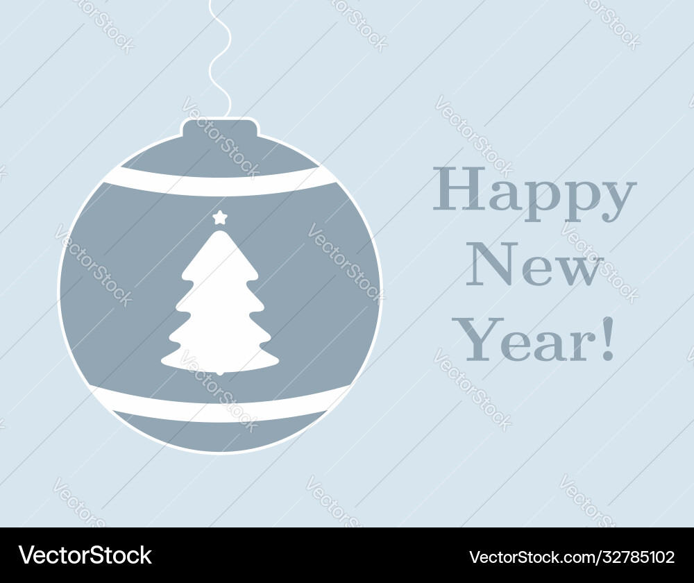 Hanging christmas ball with decorations and text Vector Image