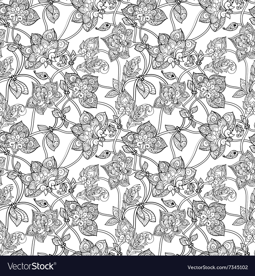 Intricate seamless pattern with decorative Vector Image