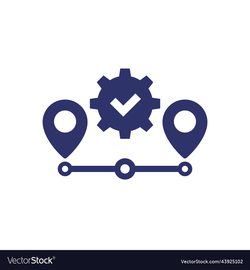 Logistics optimization icon on white Royalty Free Vector Logistics optimization icon on white Royalty Free Vector