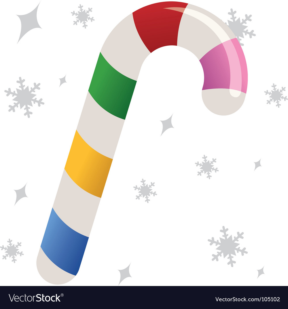 Multicolored candy cane Royalty Free Vector Image