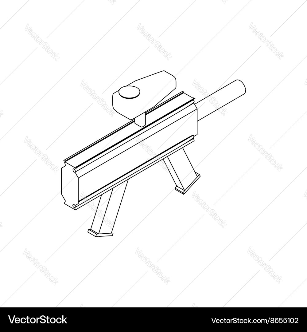 Paintball marker icon isometric 3d style Vector Image