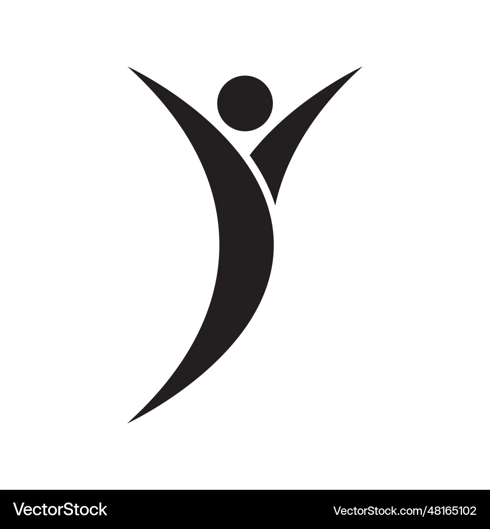 People curved raise hands icon logo design Vector Image