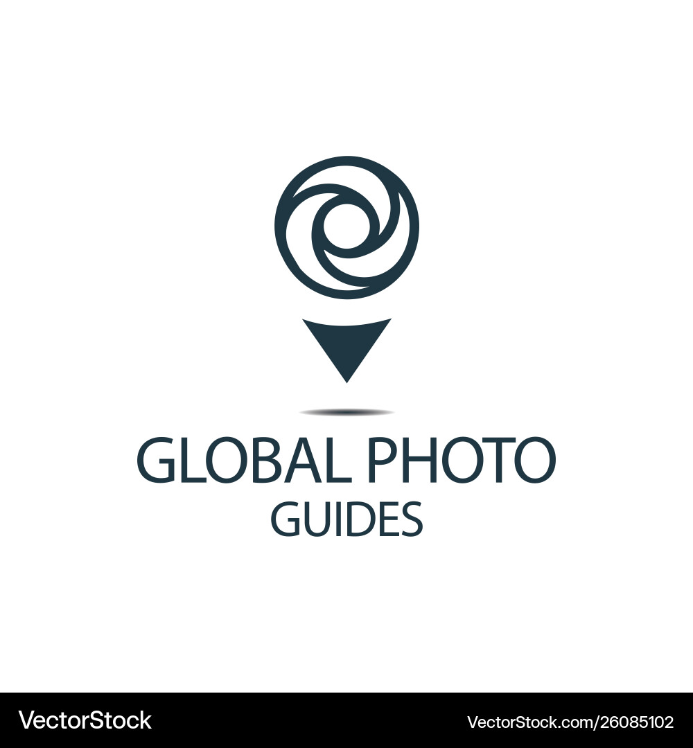Photo locator logo template design Royalty Free Vector Image