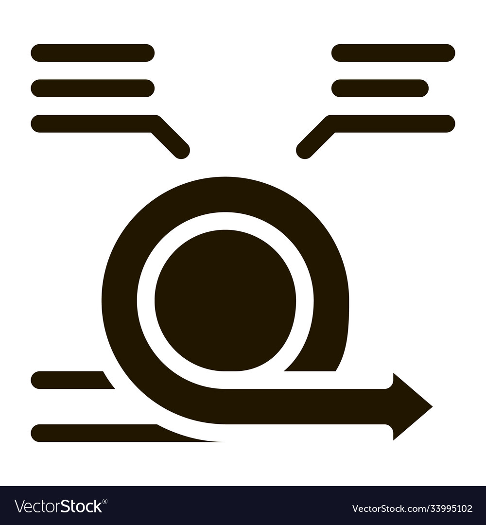 Round agile arrow mark with comments glyph icon Vector Image