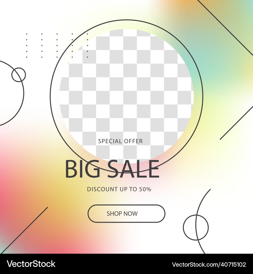 Sale discount social media post template dynamic Vector Image