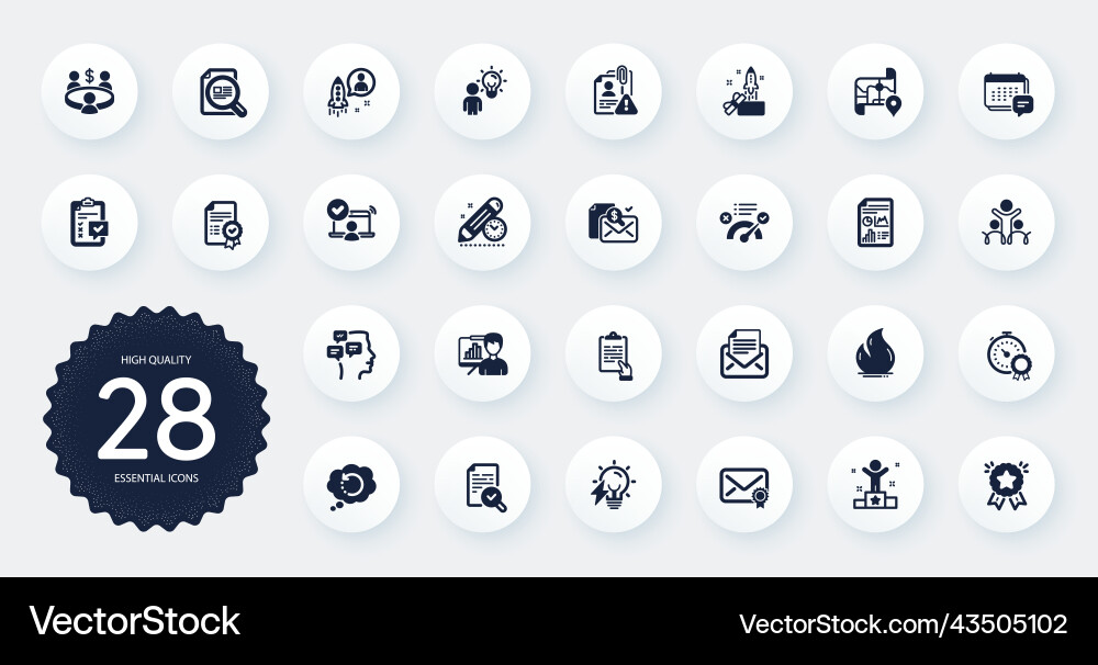 Set of education icons such as correct answer Vector Image