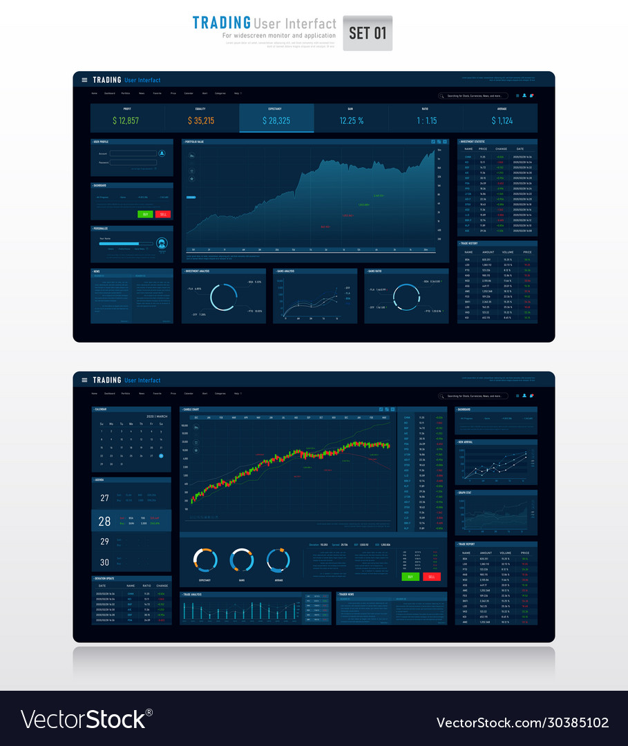 Trading user interface 001 Royalty Free Vector Image
