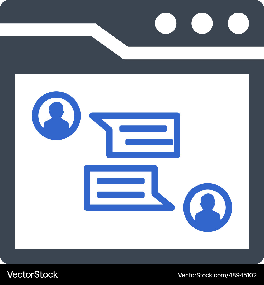 Website chat interface icon Royalty Free Vector Image