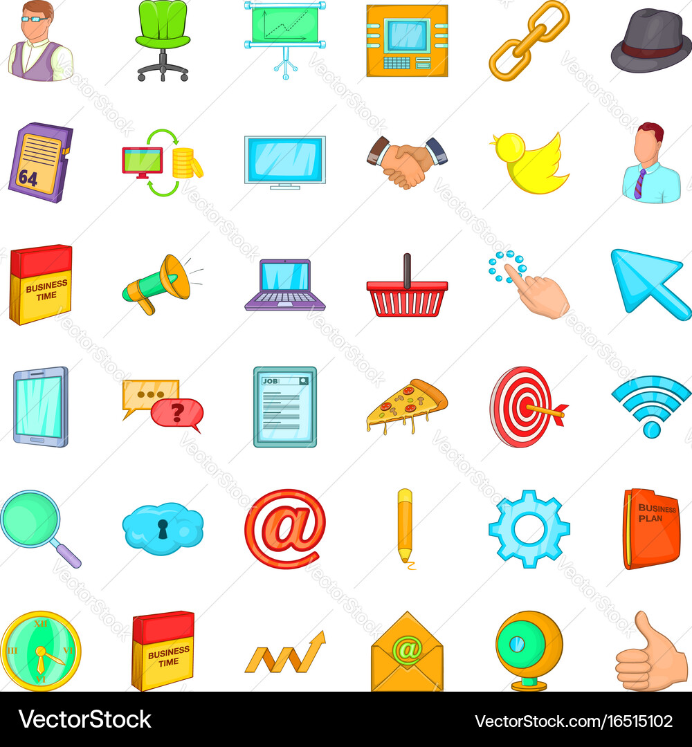 Work man icons set cartoon style Royalty Free Vector Image