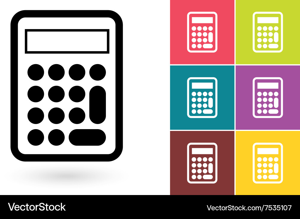 Calculator icon or calculator symbol Royalty Free Vector