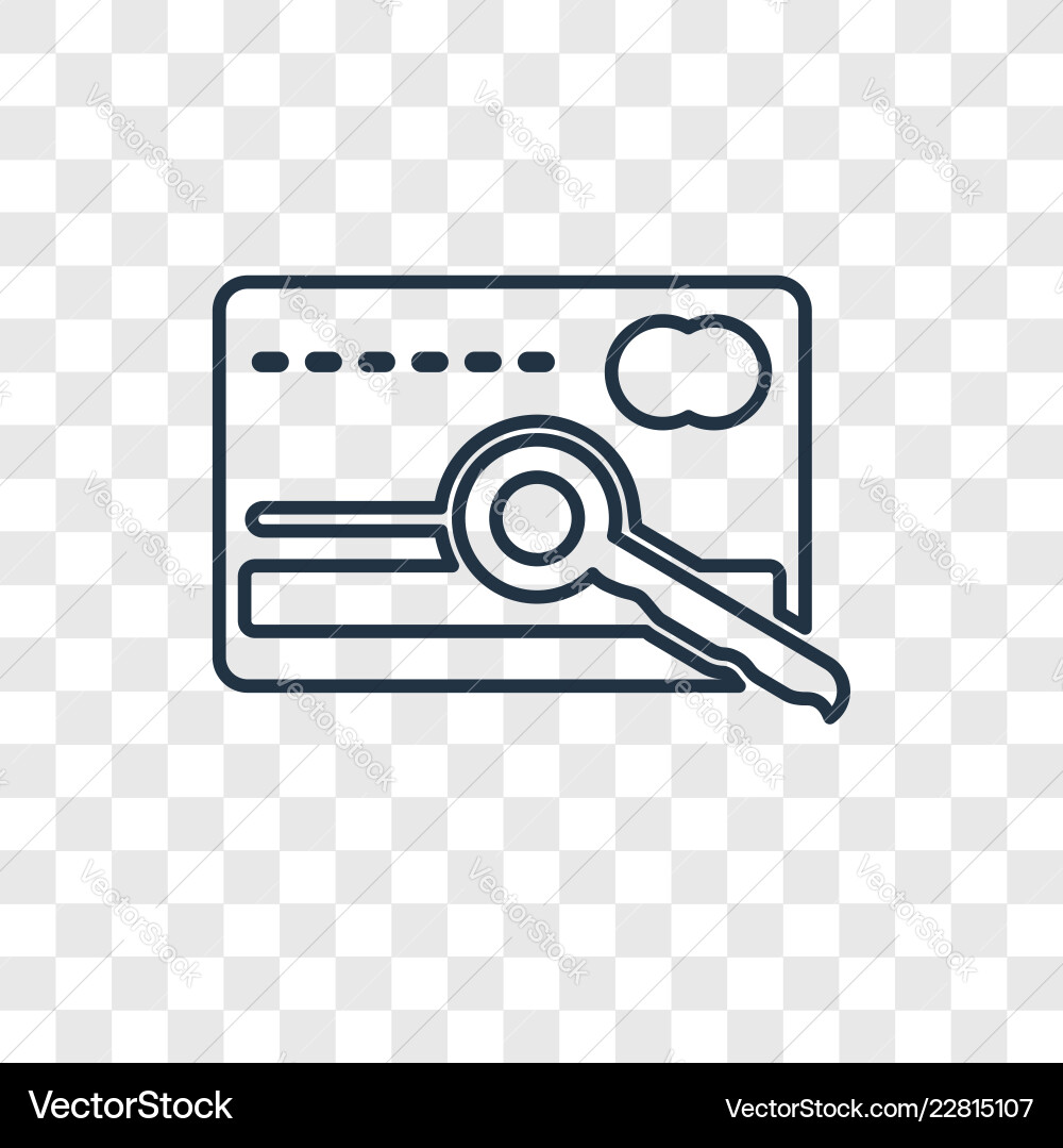 Card key concept linear icon isolated Royalty Free Vector