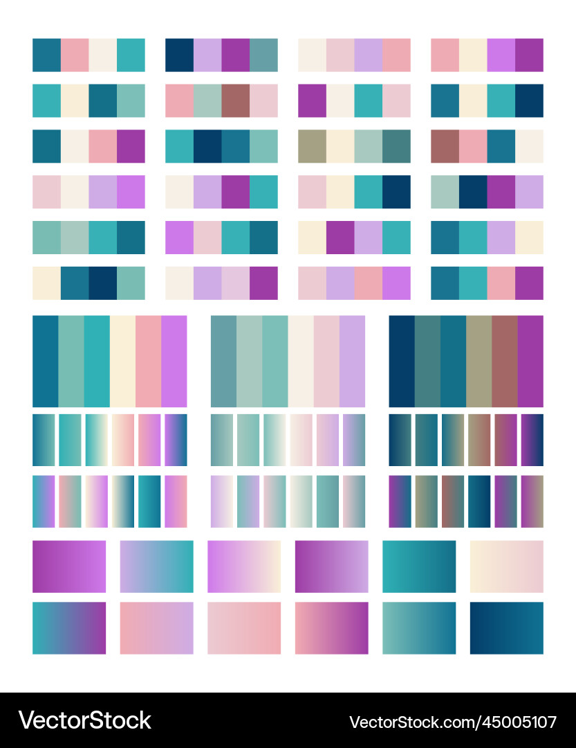 Cold color palette swatches design Royalty Free Vector Image