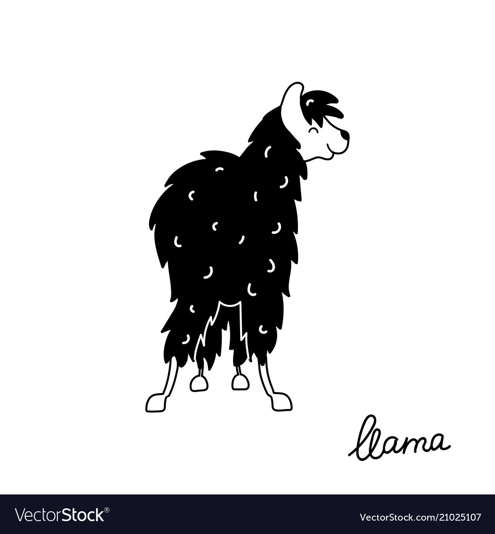 Cute llama Royalty Free Vector Image - VectorStock