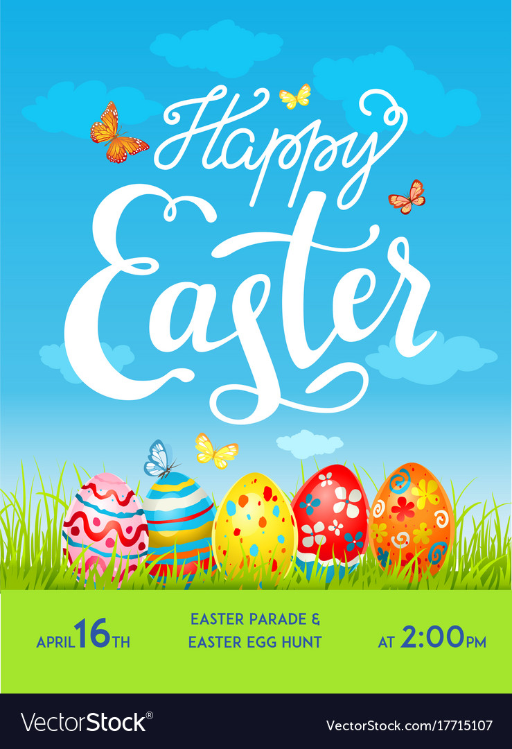 Easter Poster Template Royalty Free Vector Image
